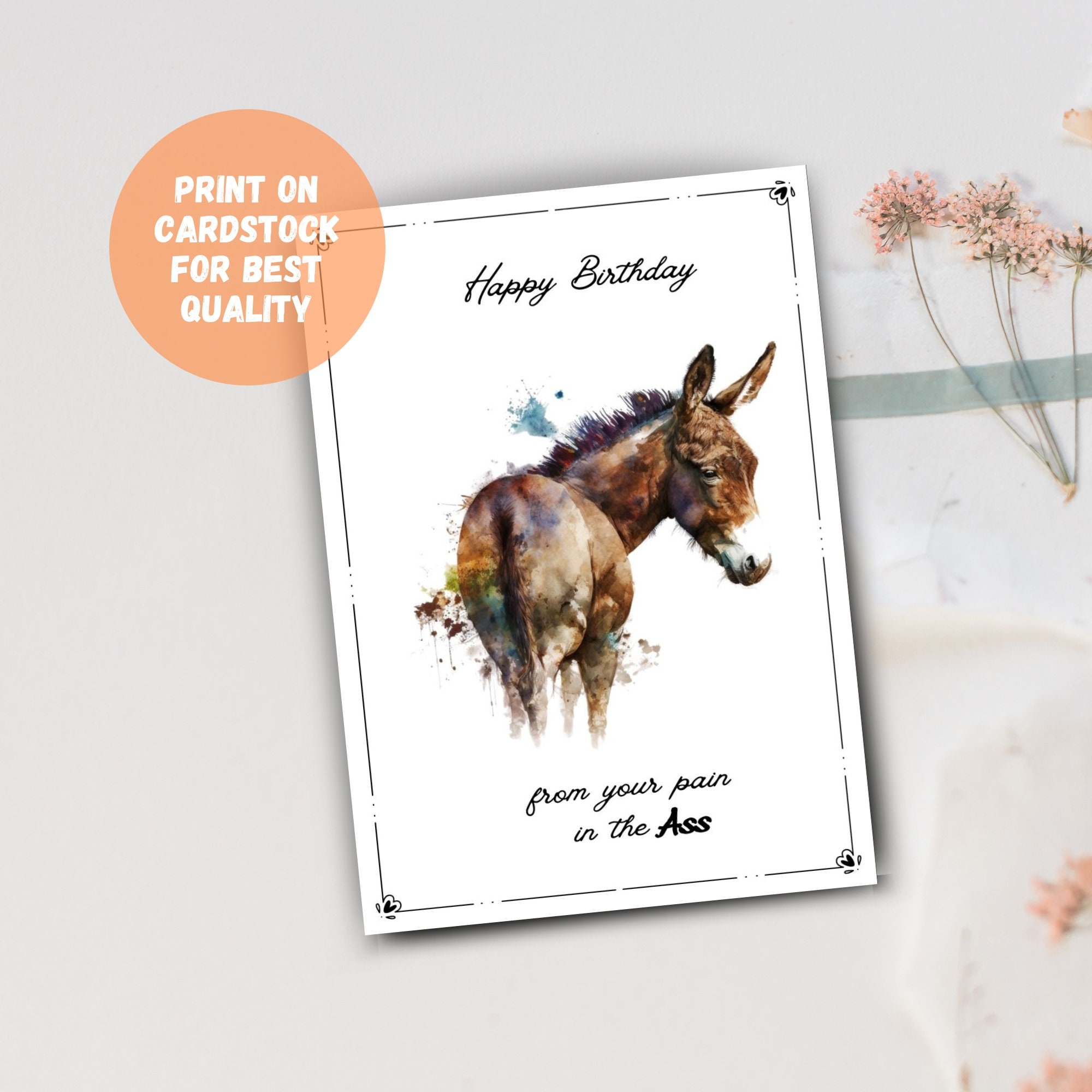Funny Mule Birthday Card - Etsy