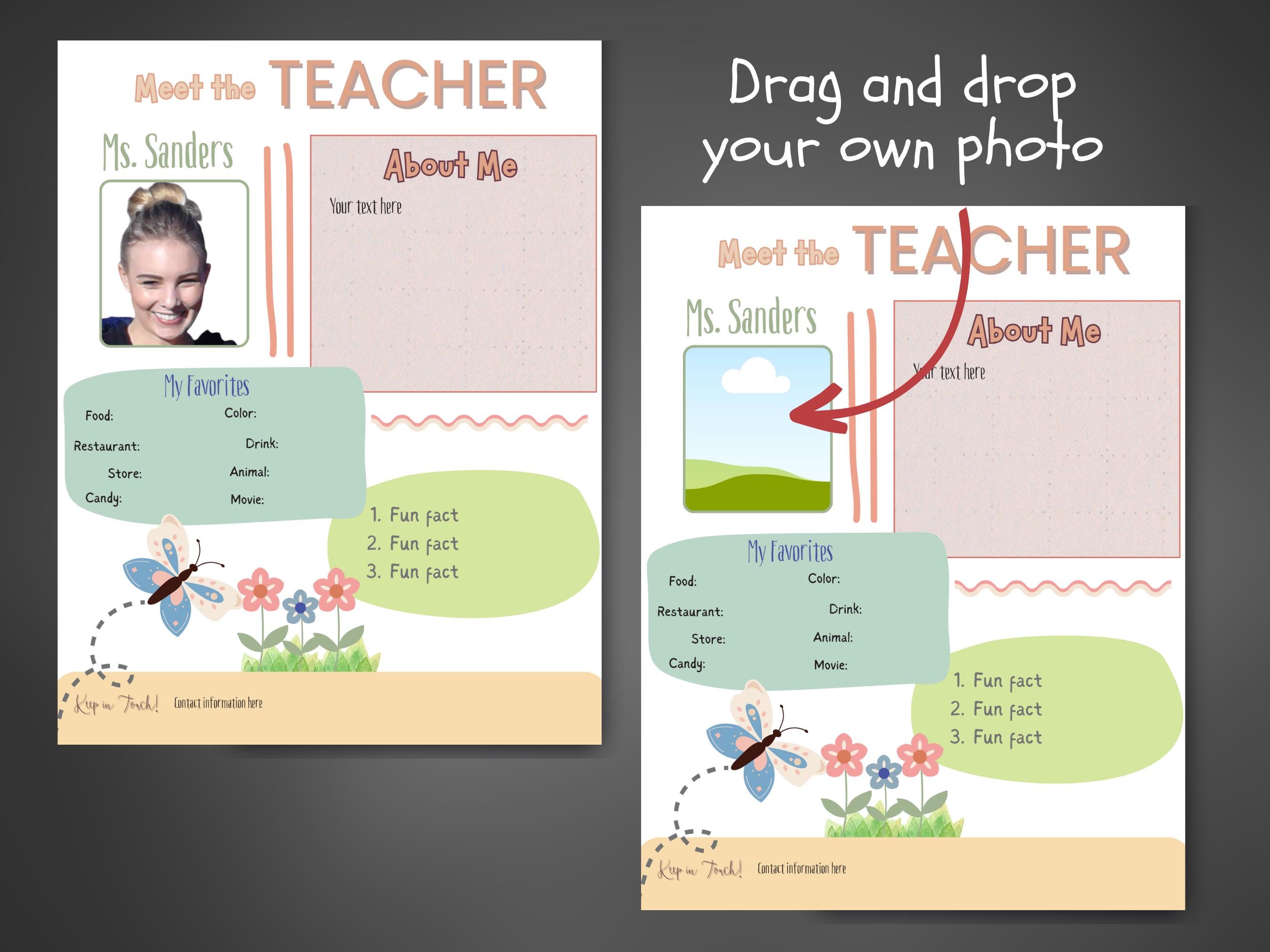 Editable Boho Meet the Teacher Template: A4 & US Letter (canva PDF) - Etsy