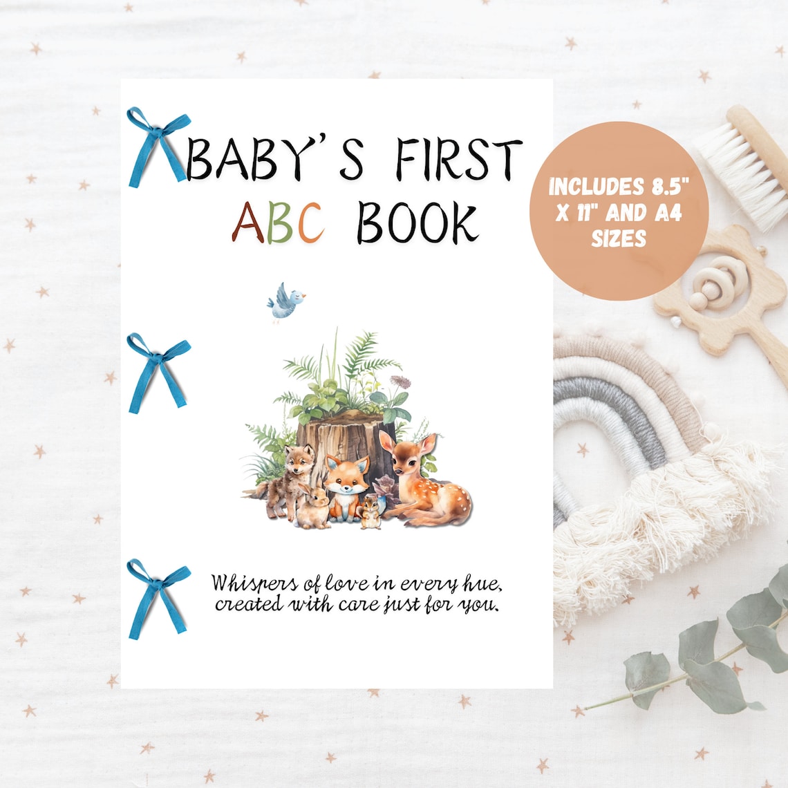 Baby Shower ABC Book, DIY ABC Book, Coloring Page Bundle, Personalized ...