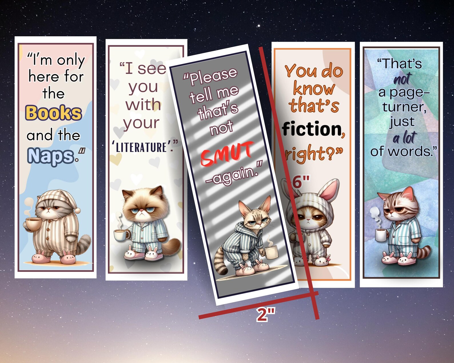 Snarky Cat Bookmarks Printable Set - Etsy