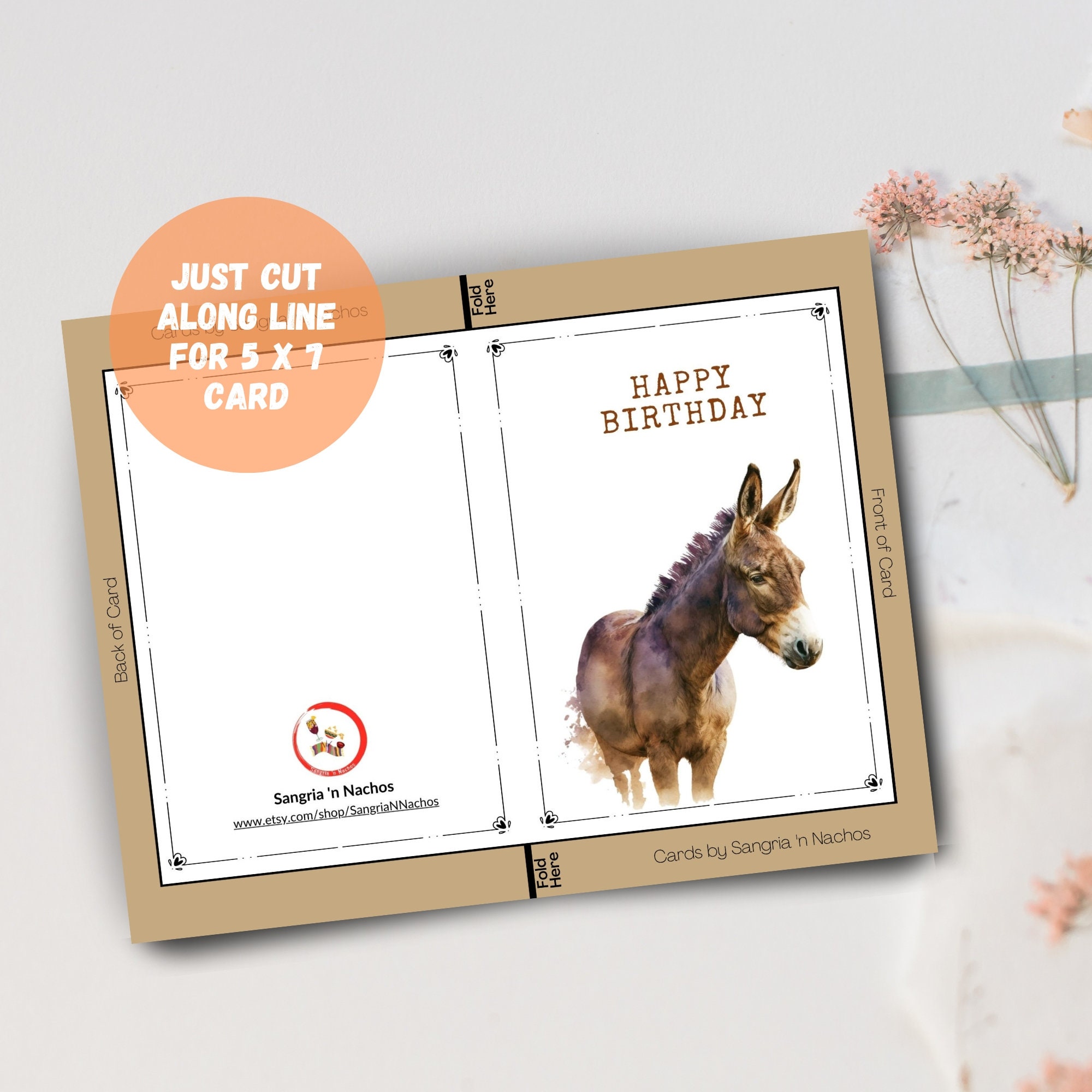 Fun Birthday Card for the Mule Lover Instant Download PDF or JPG - Etsy