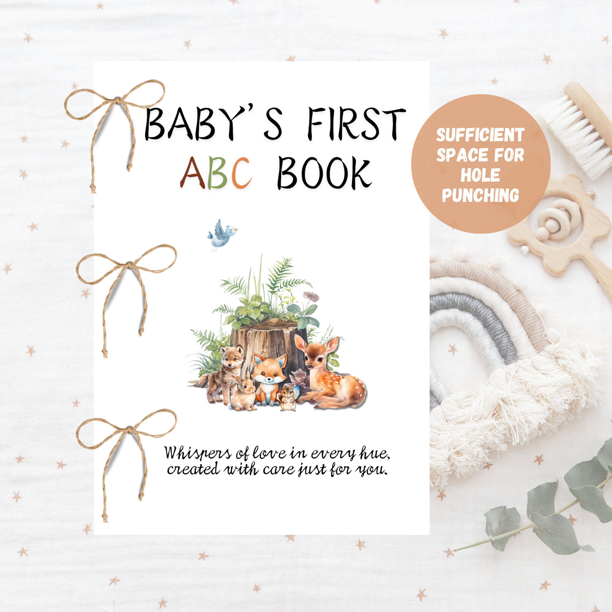 Baby Shower ABC Book, DIY ABC Book, Coloring Page Bundle, Personalized ...