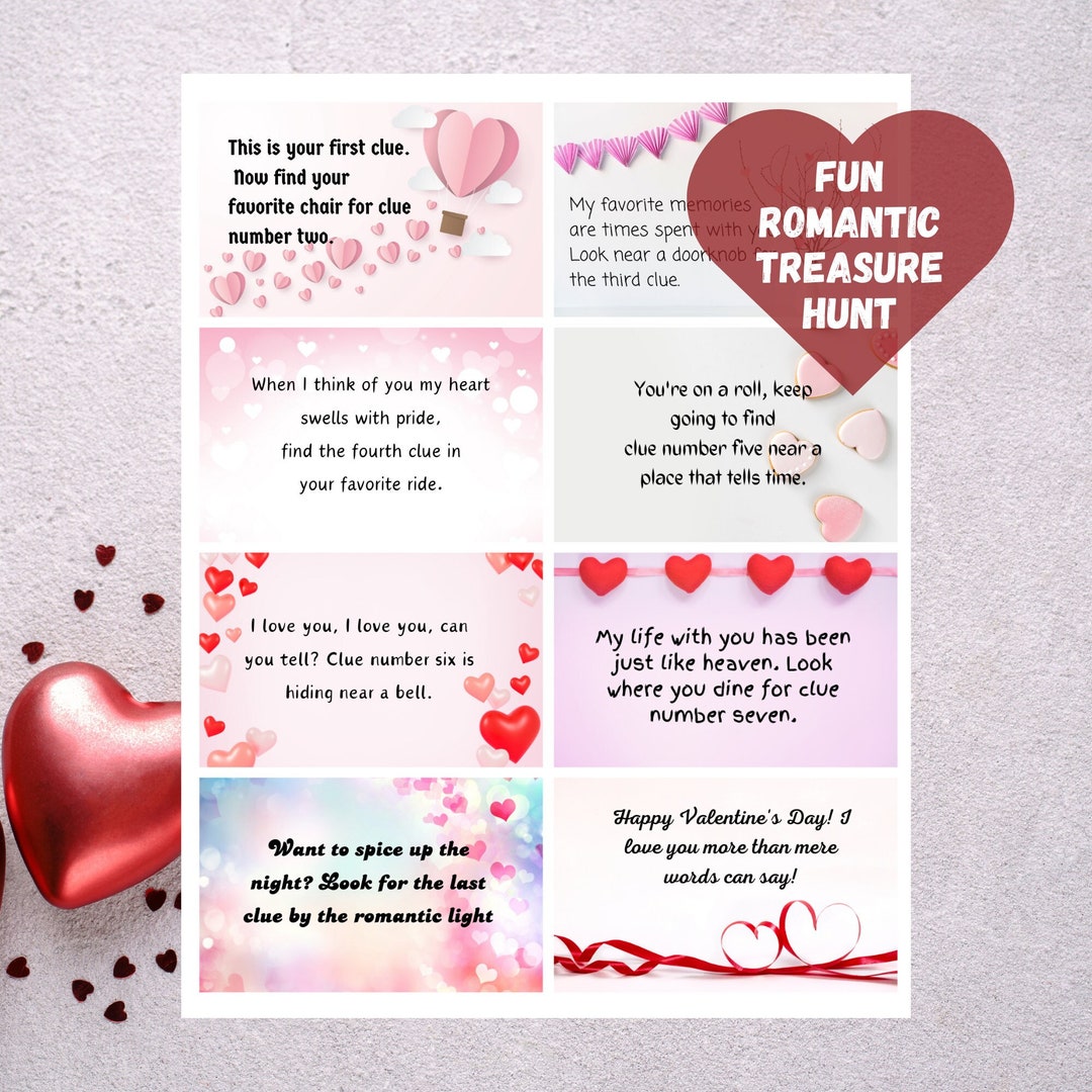 Romantic Scavenger Hunt: Date Night Love Quest (printable PDF) - Etsy