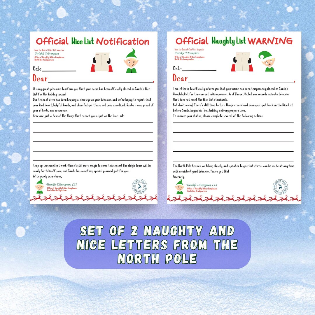 Editable Santa Claus, Dear Santa Letter, Letter to Santa Naughty/nice ...