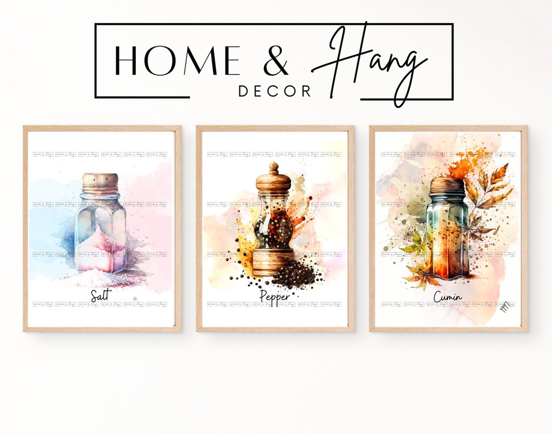 Salt-pepper-cumin Watercolor Digital Print Set - Etsy