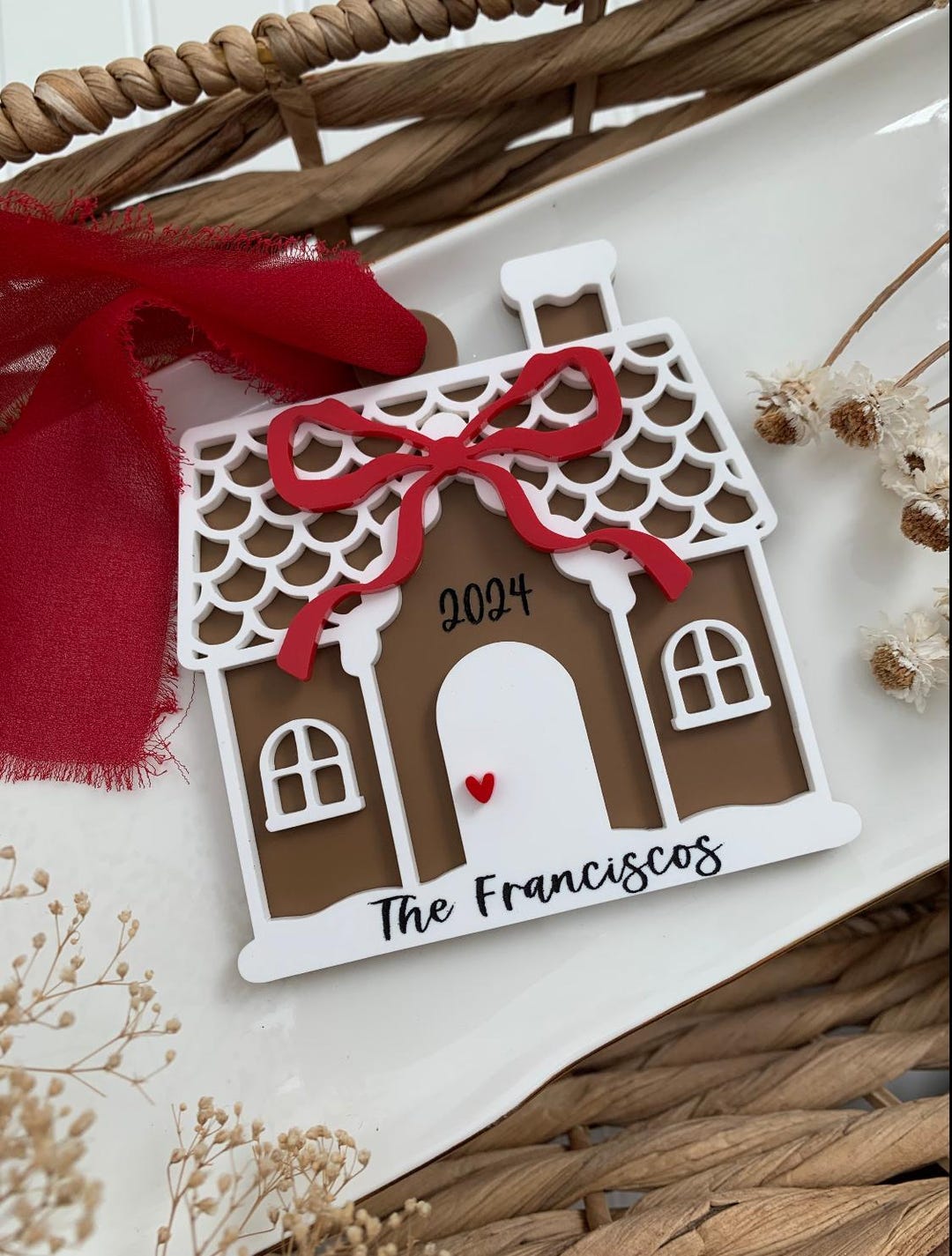 Personalized Gingerbread House Ornament, Address Zip Code Ornament, New ...