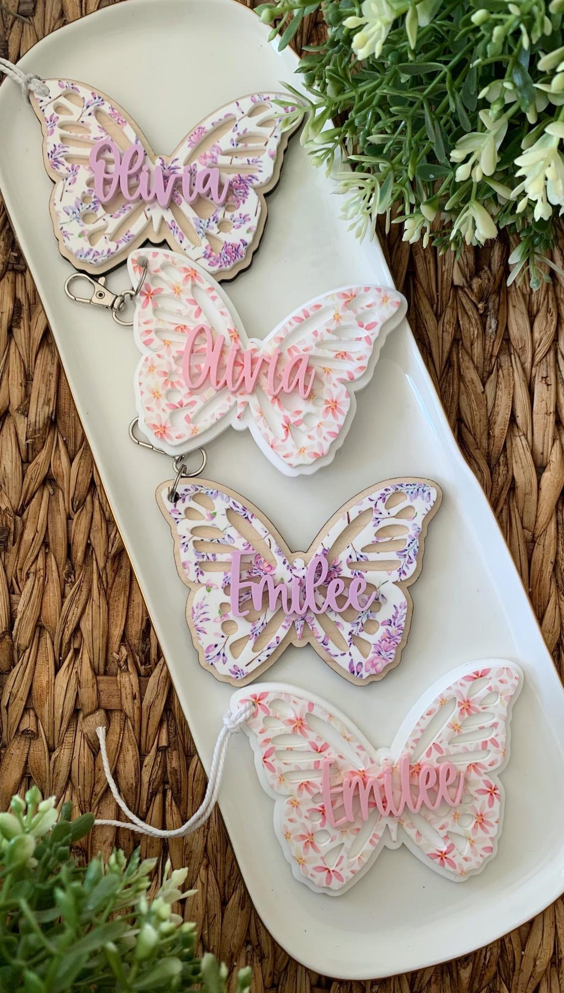 Butterfly Name Tags, Easter Basket Tags, Table Place Setting Card ...