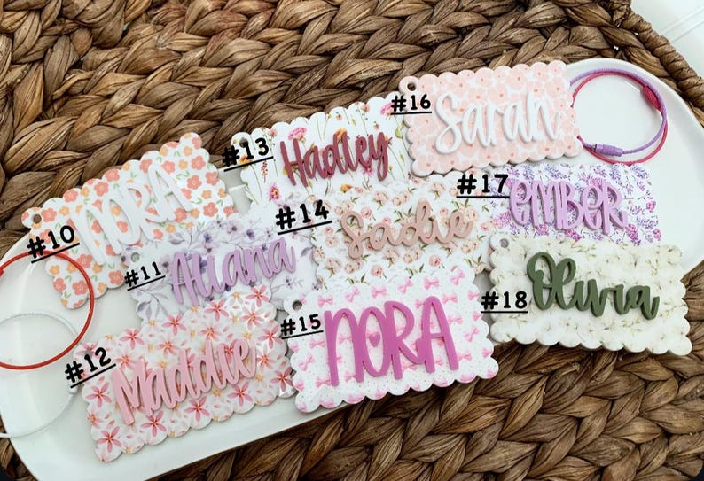 Personalized Backpack Name Tag, Kids Keychains, Acrylic School Keychain ...