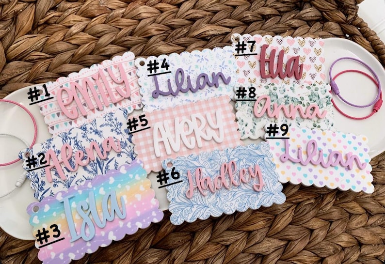 Personalized Backpack Name Tag, Kids Keychains, Acrylic School Keychain ...