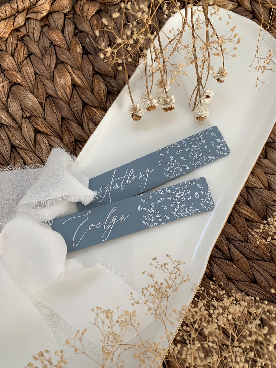 Wedding Table Place Cards, Name Tags, Leaf Pattern Gift Box Tags - Etsy