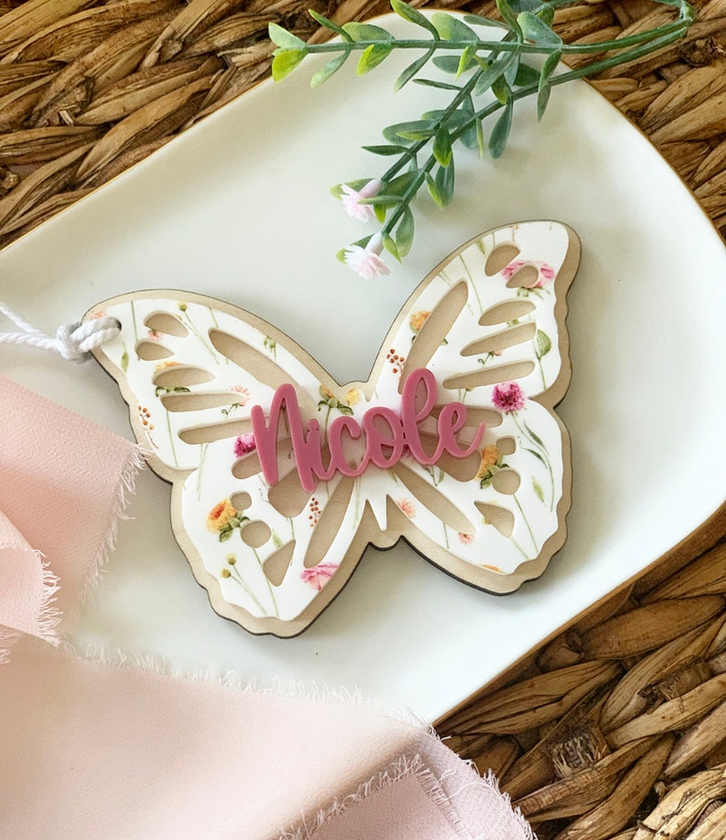 Butterfly Name Tags, Easter Basket Tags, Table Place Setting Card ...