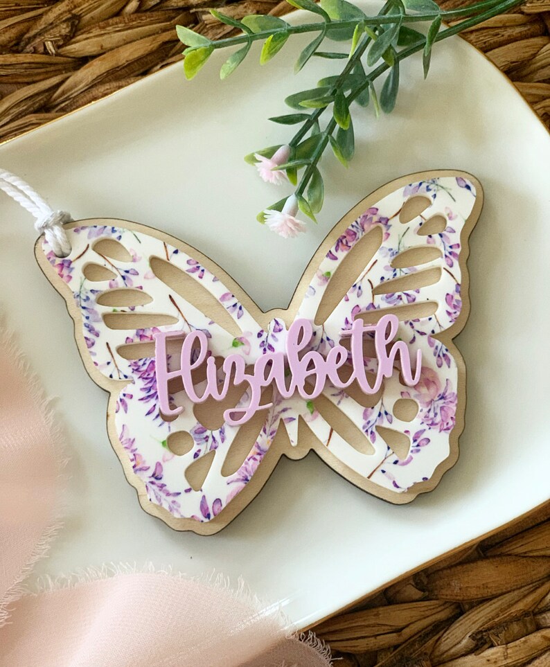 Butterfly Name Tags, Easter Basket Tags, Table Place Setting Card ...