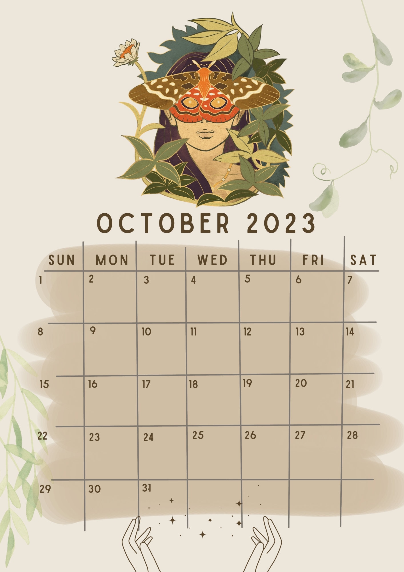 Fairy Magic Feminine 2023 Year Calendar - Printable Digital Template ...