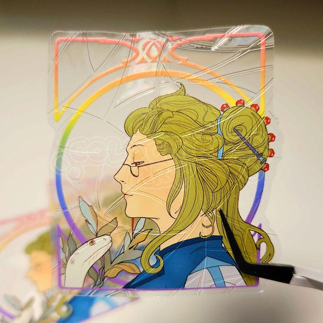 Baizhu Window Cling: Genshin Impact Rainbow Art Nouveau Sticker - Etsy
