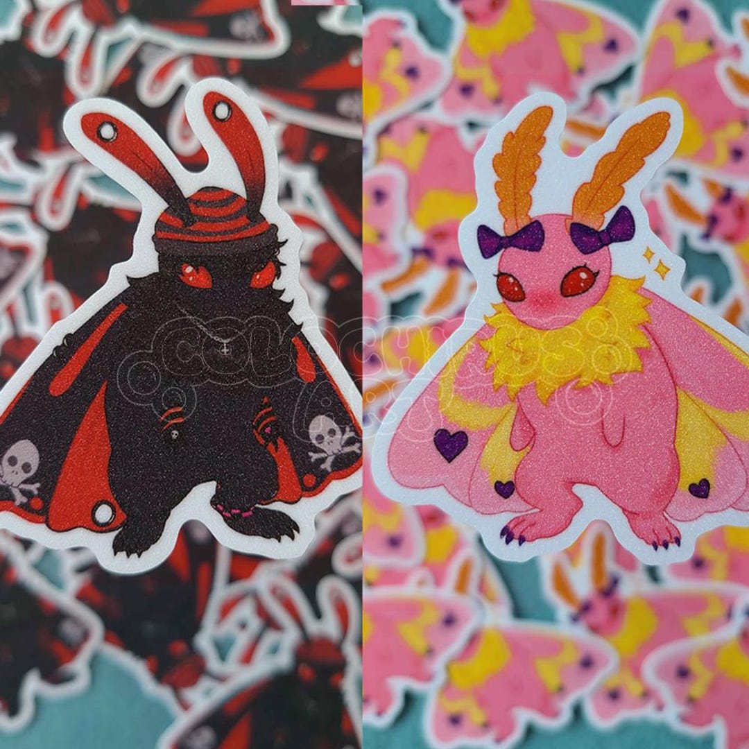 Alt Mothman Glitter Stickers | Alt Fashion | Cryptid | Coquette, Emo ...