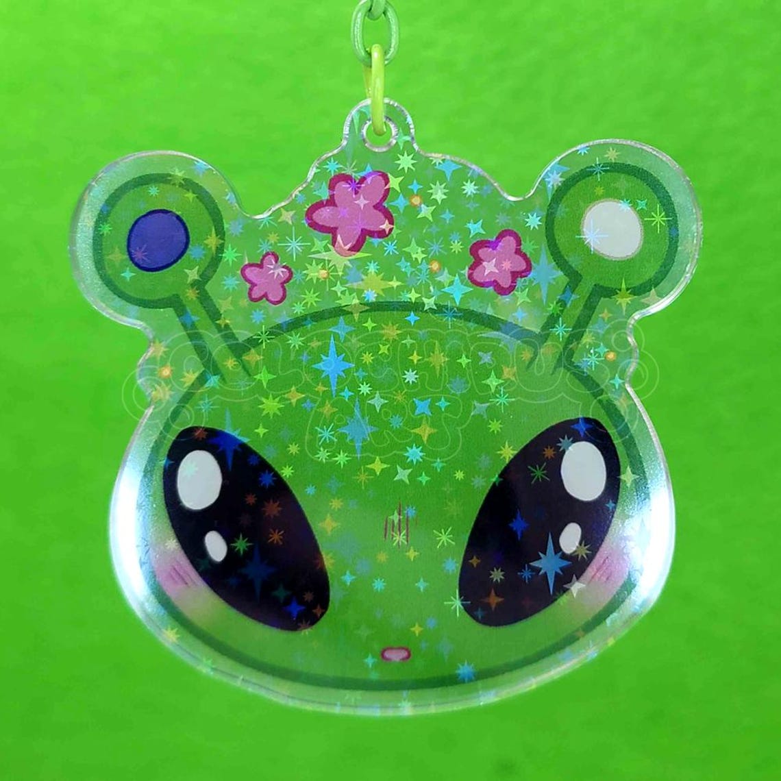 Aftonsparv Alien Sparkly Acrylic Keychain With D-clasp - Etsy Canada
