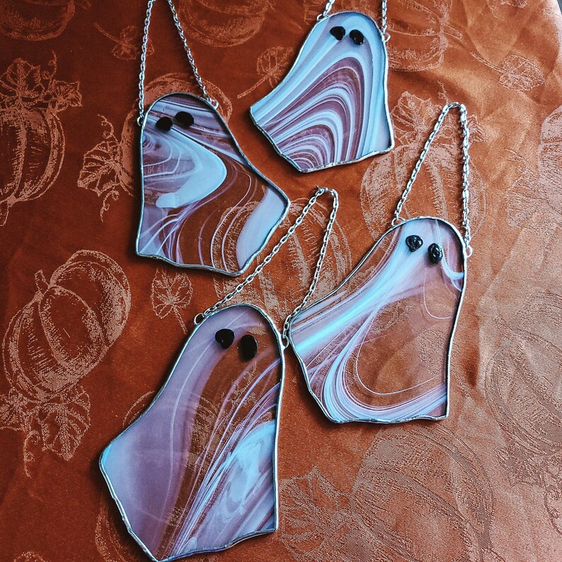 Halloween Ghost Stained Glass Suncatchers - Etsy
