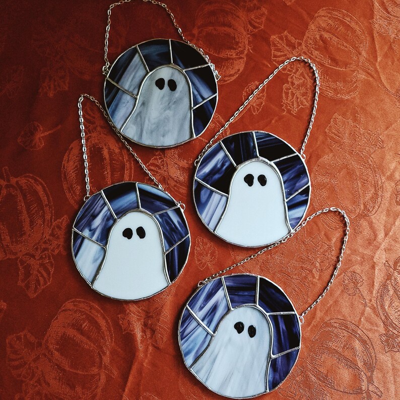 Halloween Ghost Stained Glass Suncatchers - Etsy