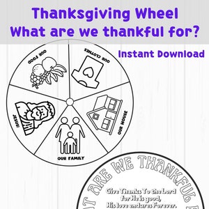 Psalm 107:1 I Am Thankful Wheel Thanksgiving Wheel for Kids Craft Bible ...