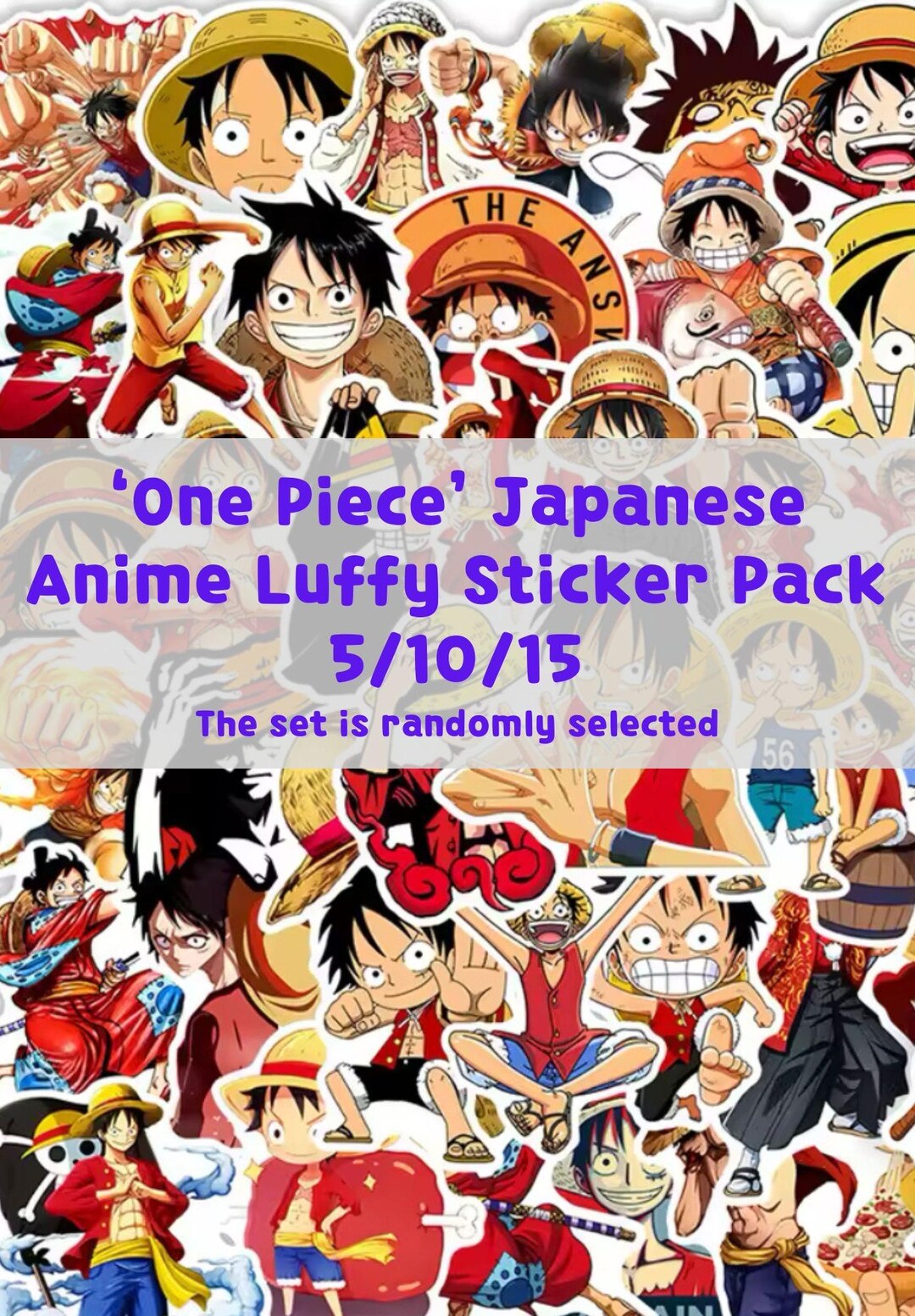 Japanese Anime LUFFY Sticker Pack , Random Die Cut Sticker, Japanese ...