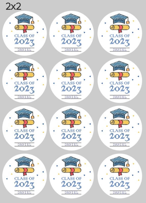 Class of 2024 Customized Stickers Graduation Favor Stickers, Graduation ...