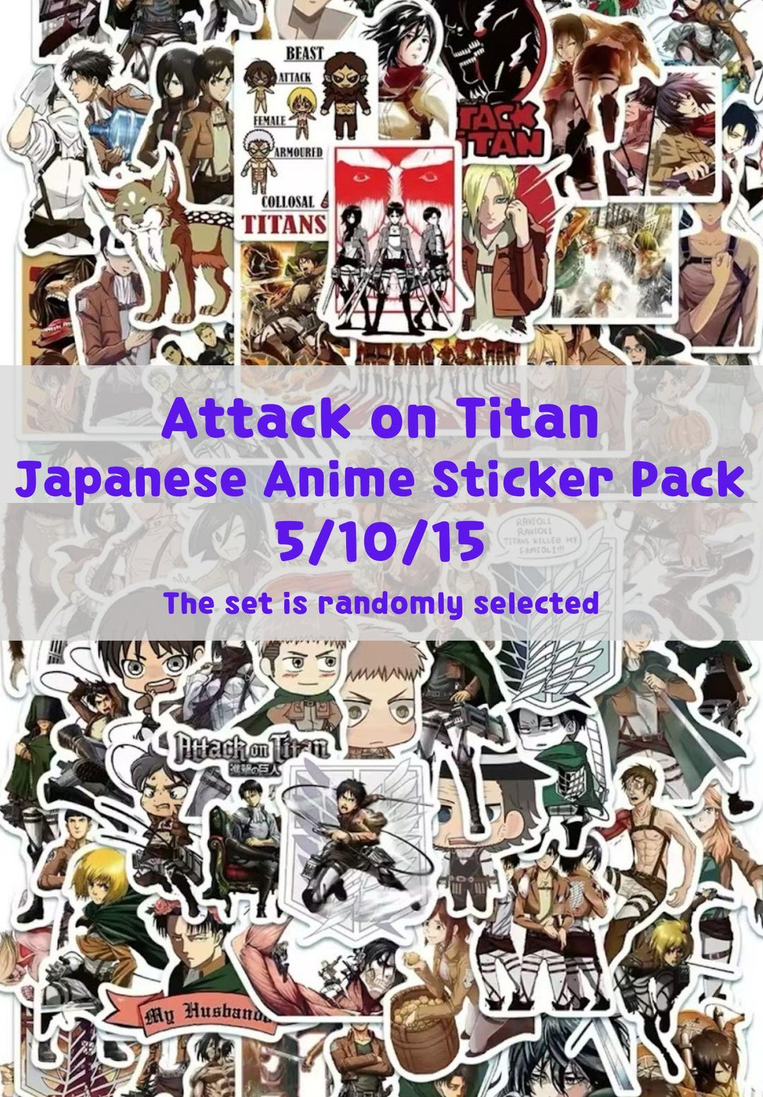 Attack on Titan Sticker Pack , Random Die Cut Sticker, Japanese Anime ...