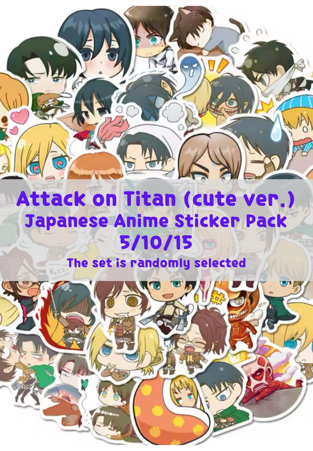 Attack on Titan Sticker Pack , Random Die Cut Sticker, Japanese Anime ...