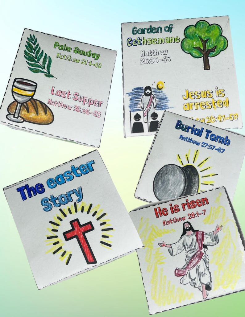 The Easter Story Cube Kids Craft Bible Craft Christian Sunday School ...