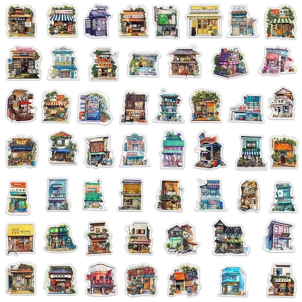 Japanese Store Stickers: Retro Anime Waterproof Decals - Etsy
