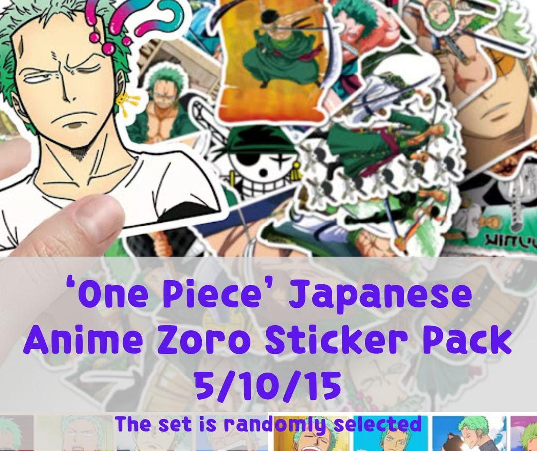 One Piece ZORO Sticker Pack , Random Die Cut Sticker, Japanese Anime ...