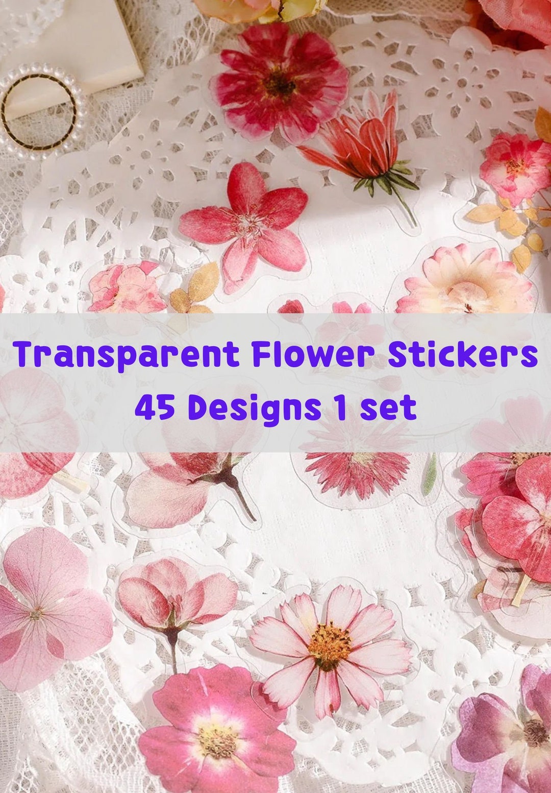 45pcs Set Vintage Floral Stickers, Flower Mother's Day Sticker, Flower ...