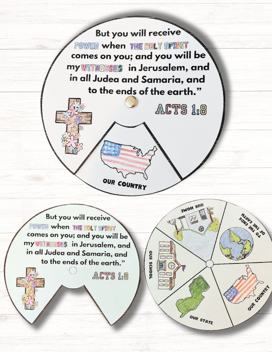 Acts 1:8 Jesus' Commission Wheel for Kids Craft Bible Craft Christian ...