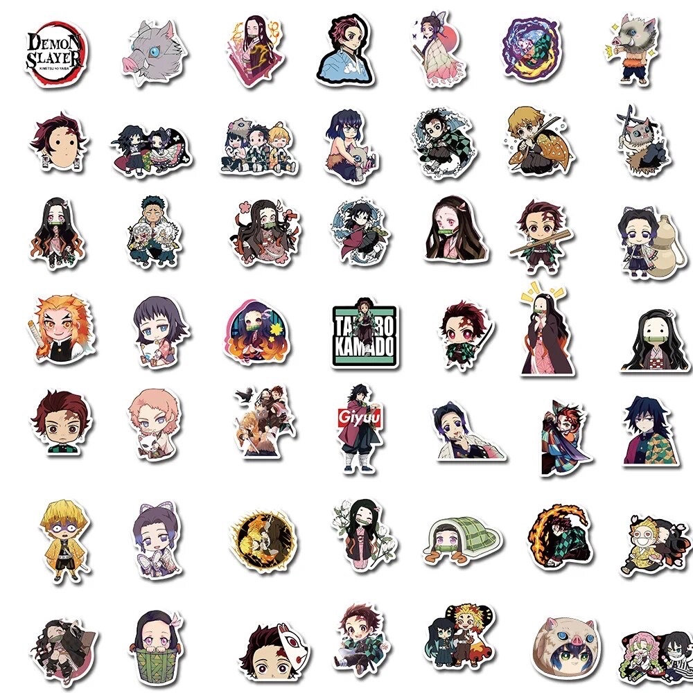 Holographic Demon Slayer Sticker Pack , Kimetsu No Yaiba, Random Die ...