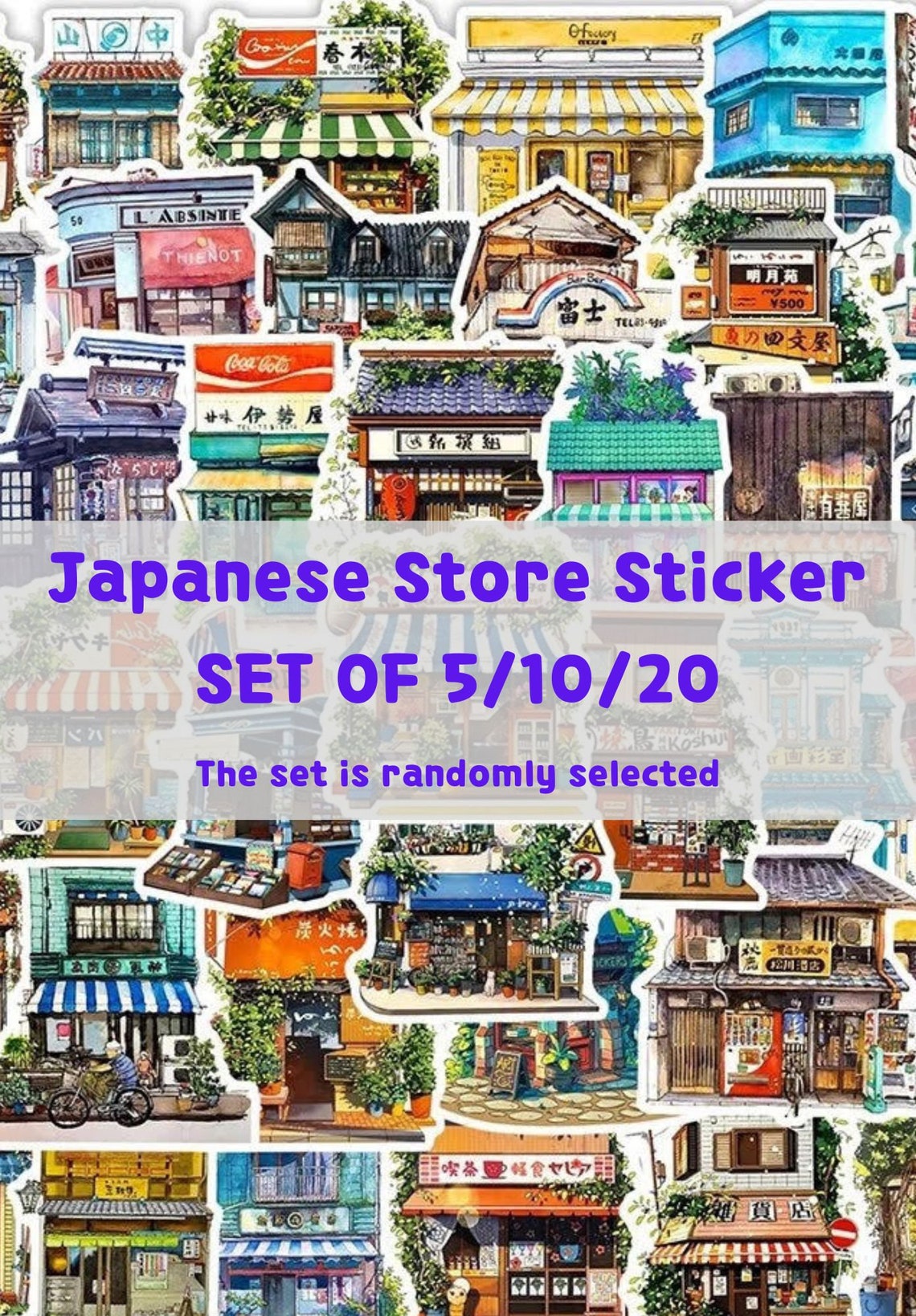 Japanese Store Stickers: Retro Anime Waterproof Decals - Etsy