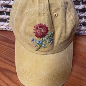 Hand Embroidered Flower Bouquet Hat | Hand Embroidered Hat | Hand ...