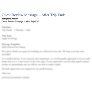 Turo Guest Auto-message Templates: Rental Host Guide (digital Download ...