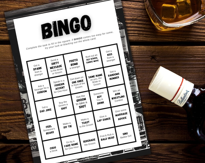 Bachelor Party Bucks Party Accessories Boys Night Bingo Template Stag ...