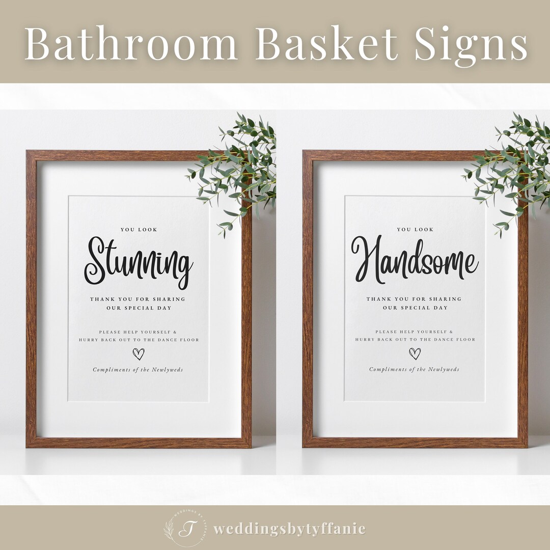 Amenity Basket Toiletries for Wedding Restroom Basket Sign Template ...