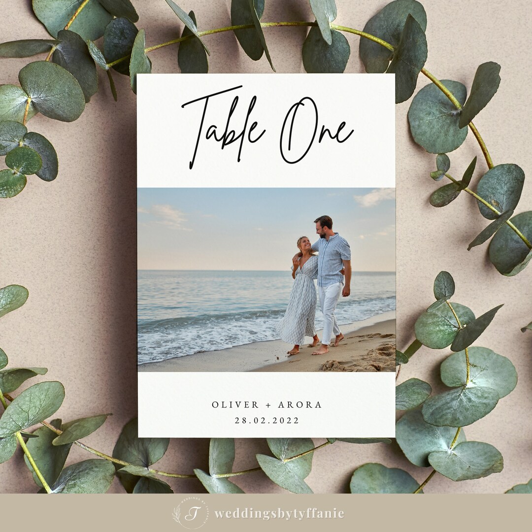 Coulpe Photo Table Numbers Template From Engagement, DIY Reception ...