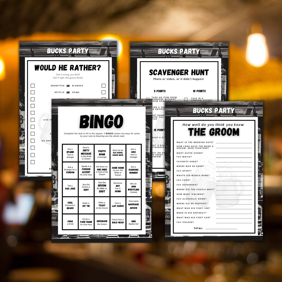 Bucks Party Games Personalised Bachelor Party Games Stag Challenge ...