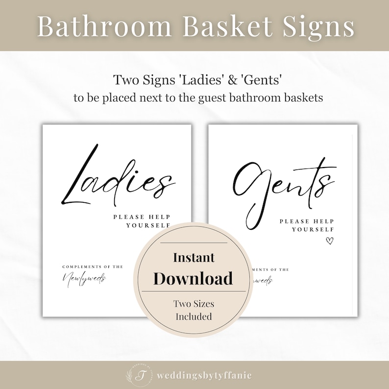 Bathroom Basket Sign Amenity Sign for Guests Custom Template for ...