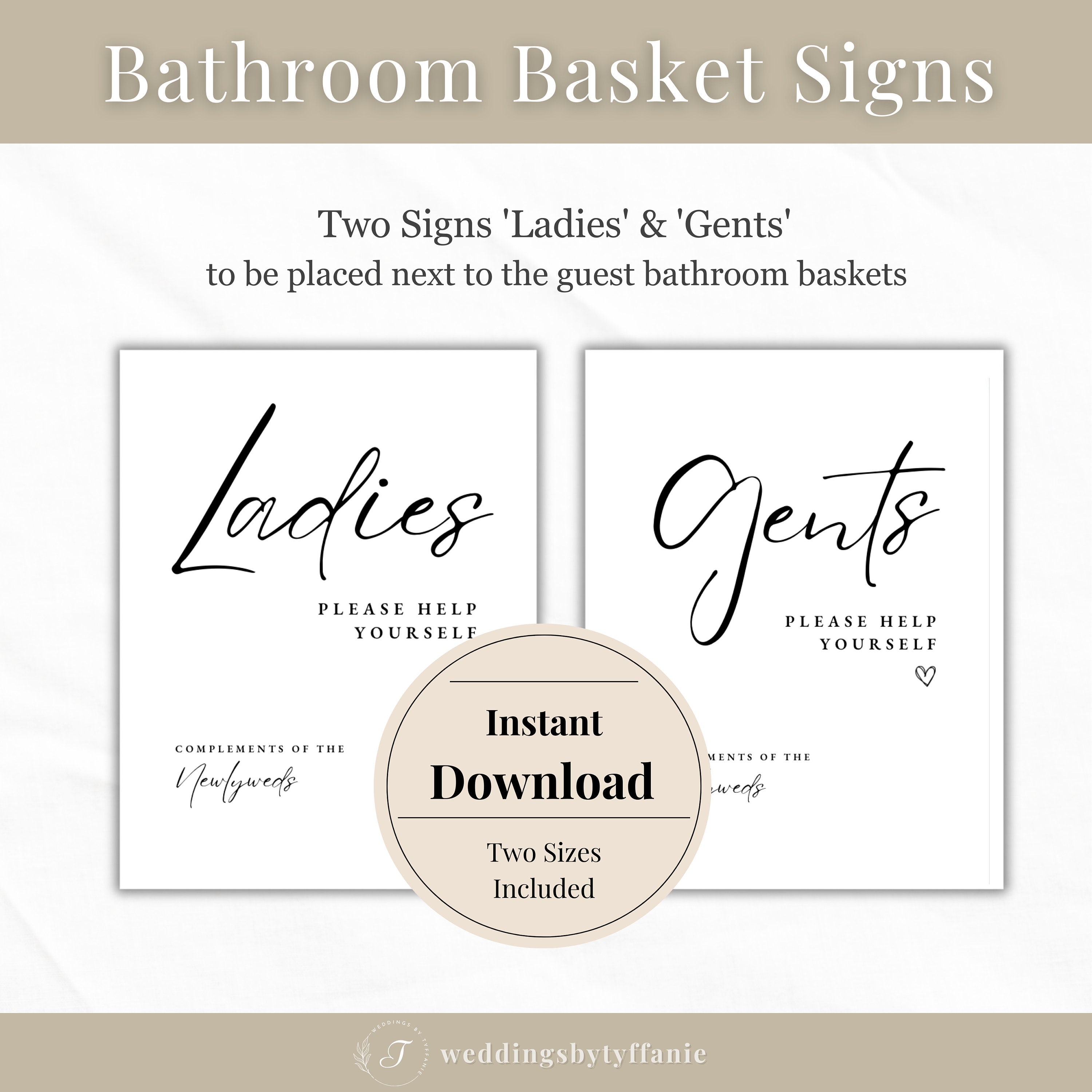 Bathroom Basket Sign for Wedding, Amenity Sign for Guests, Custom ...