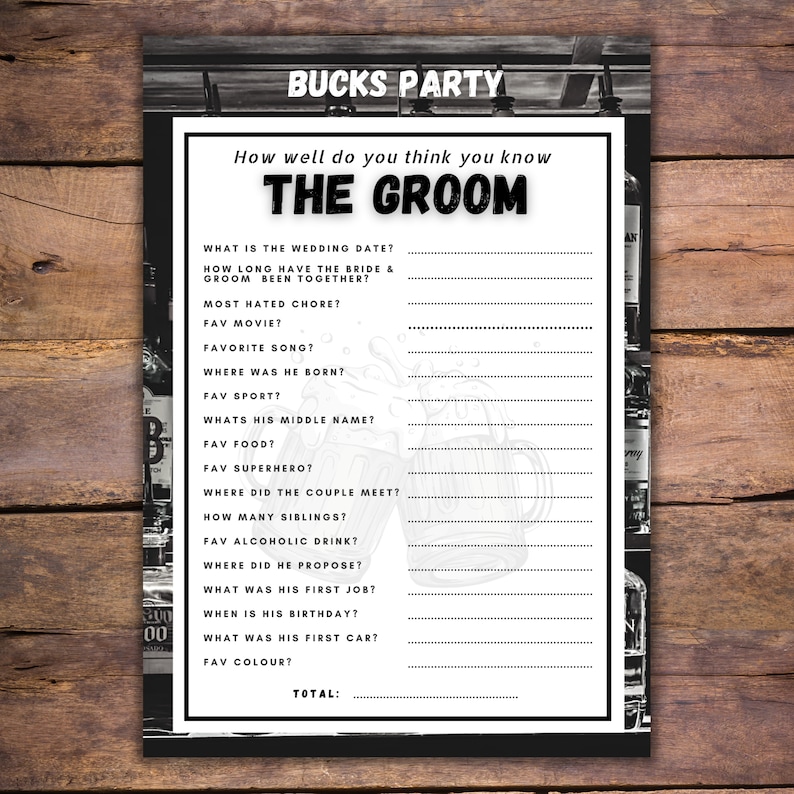 Bucks Party Games Personalised Bachelor Party Games Stag Challenge ...