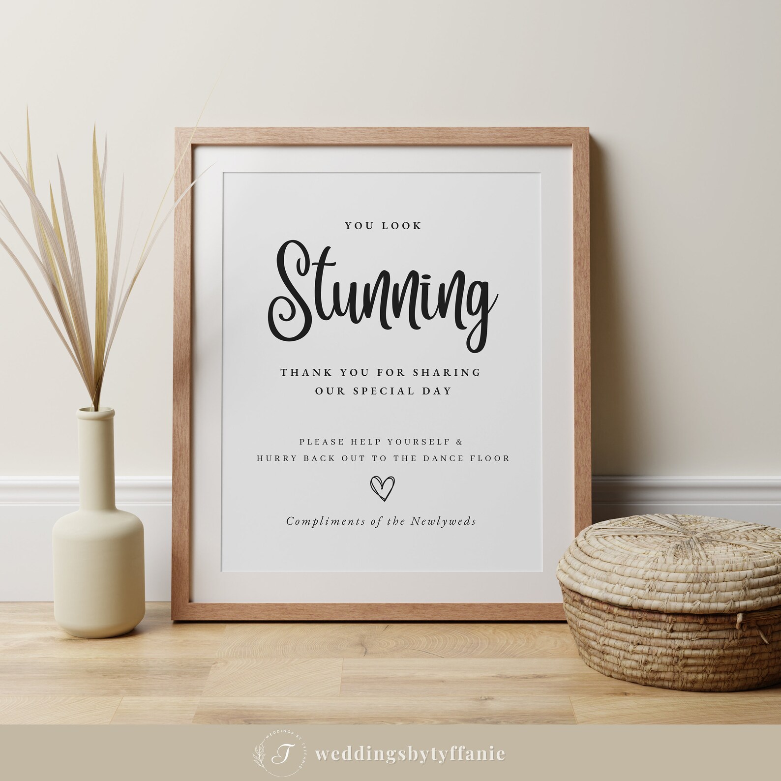 Wedding Bathroom Basket Sign Template: Minimalist Design (digital ...