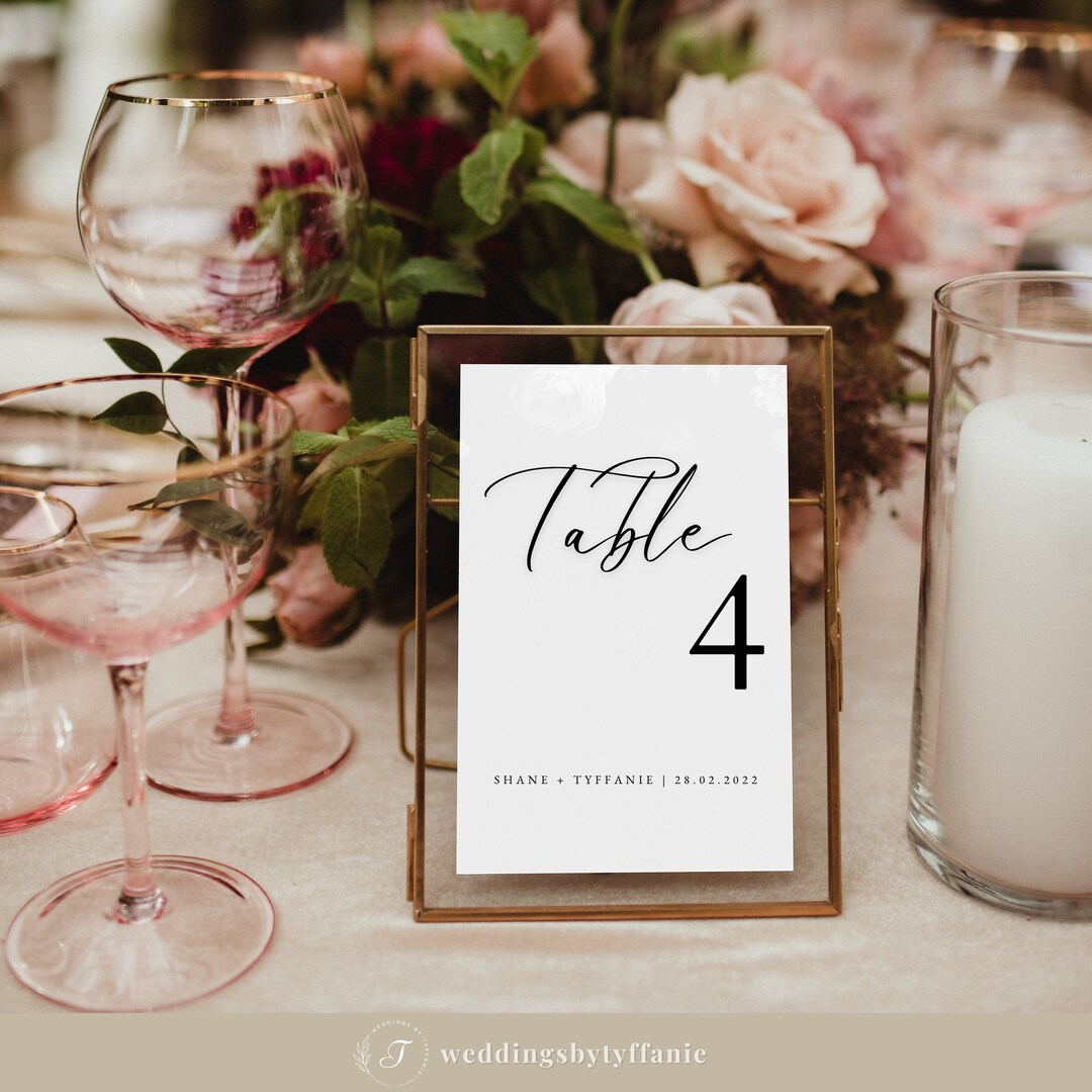 Modern Table Numbers Template: Gala Event Decor (4x6, 5x7) (canva ...