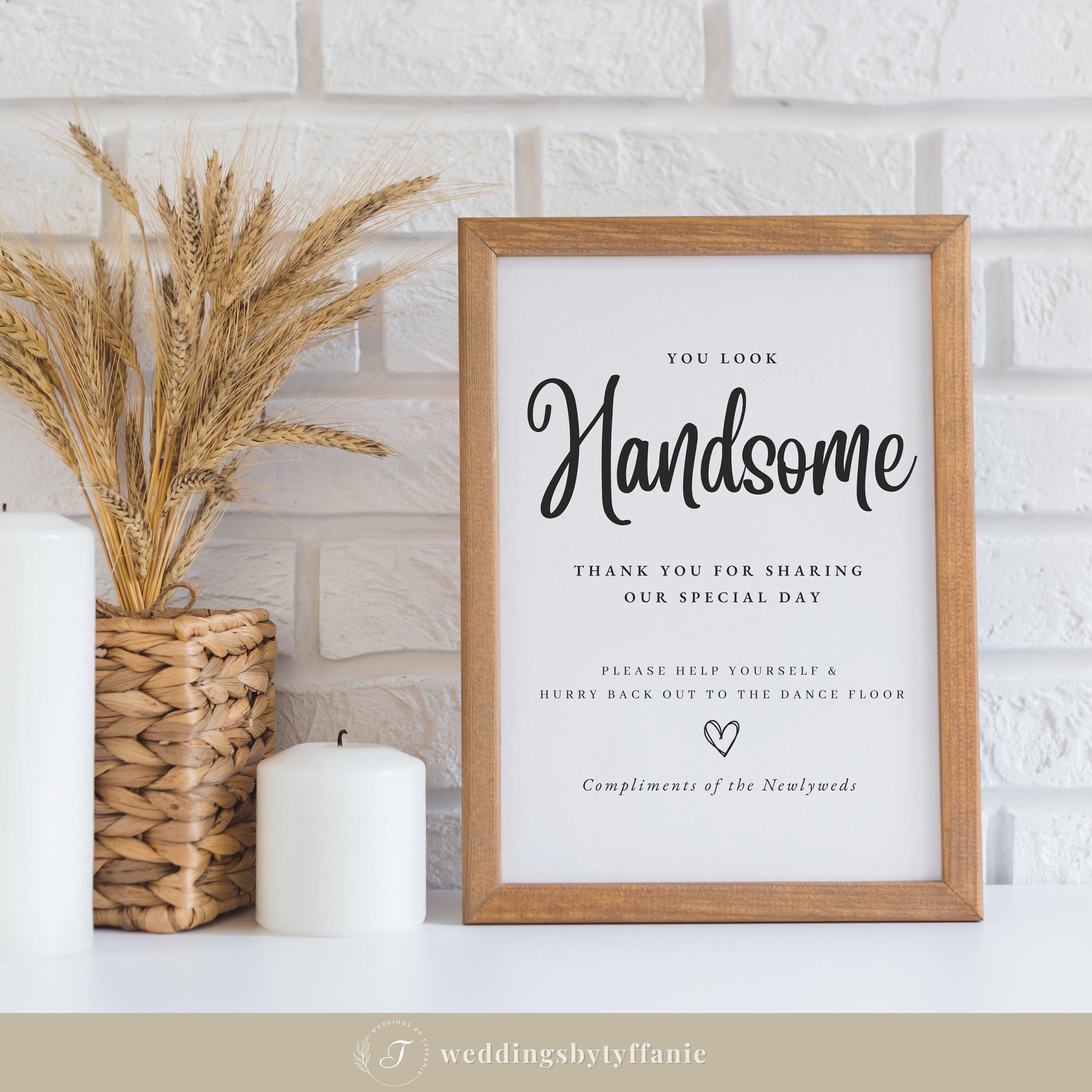 Wedding Bathroom Basket Sign Template: Minimalist Design (digital ...