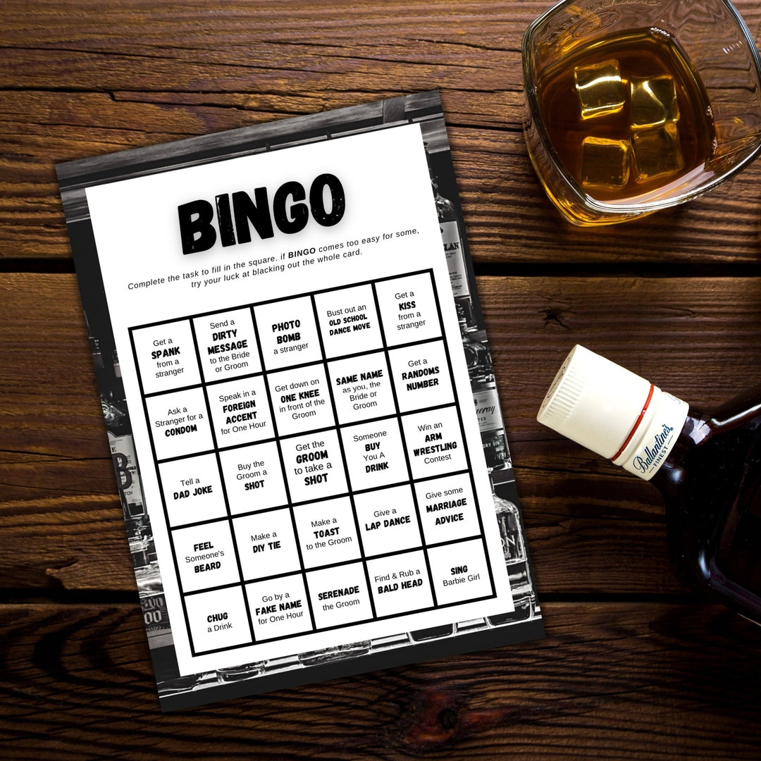 Bachelor Party Bucks Party Accessories Boys Night Bingo Template Stag ...