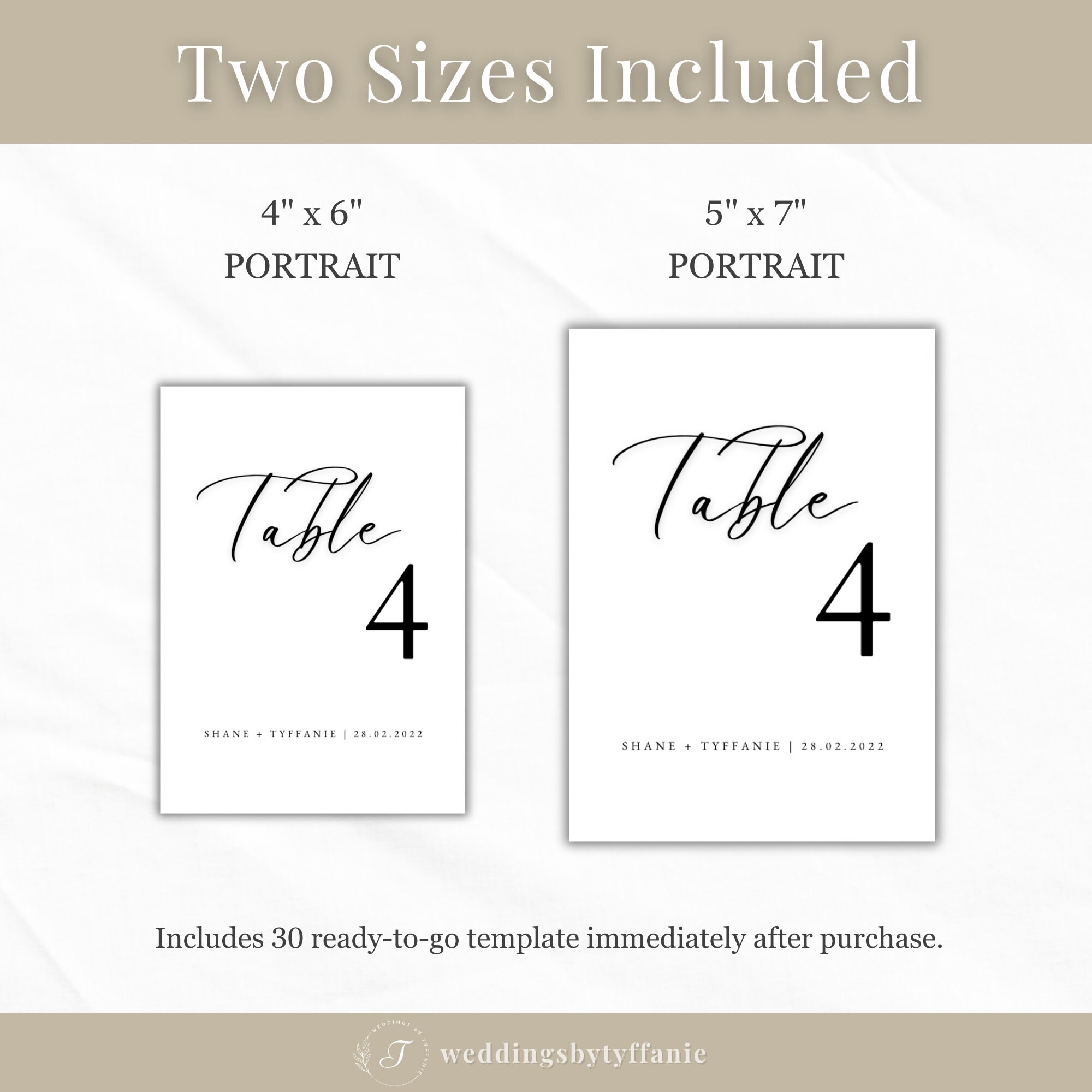 Modern Table Numbers Template: Gala Event Decor (4x6, 5x7) (canva ...