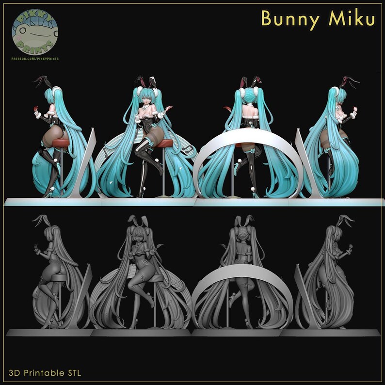 Miku Bunny Suit - Vocaliod - 3D Print Figure - Etsy
