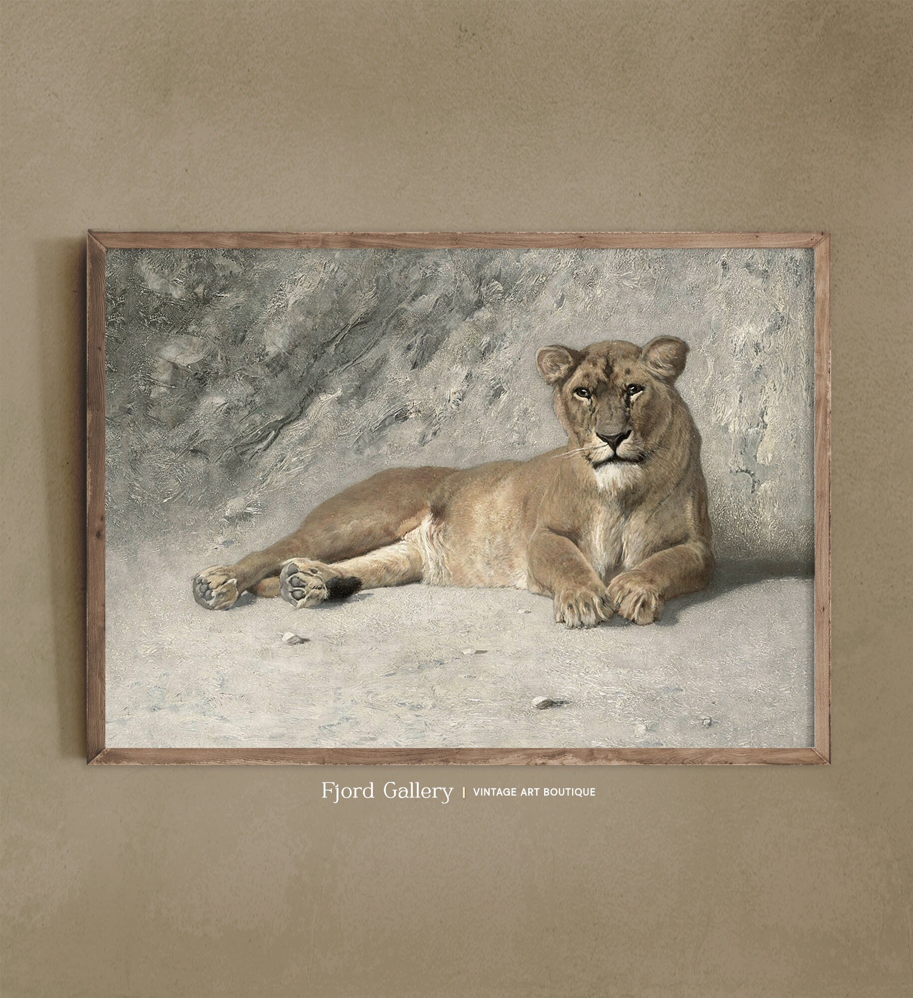 Vintage Lion Painting Printable Lioness Vintage Art Country Printable ...